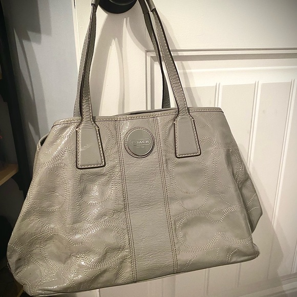 Coach | Bags | Authentic Coach Purse Light Grey | Poshmark